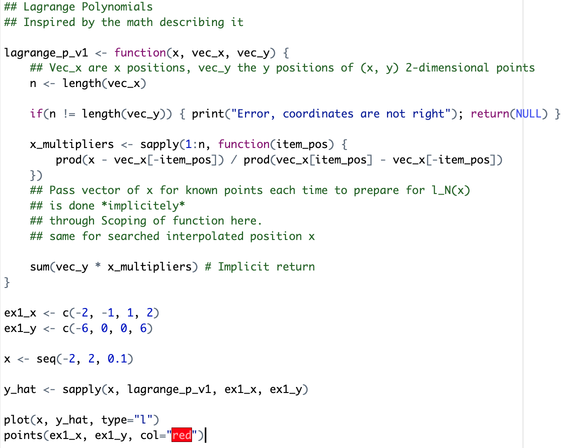 Random Exercises Interpolation With Lagrange Polynomials Kaizen R